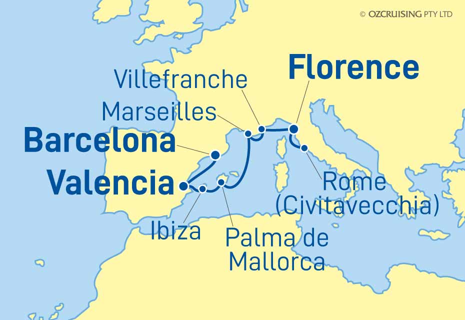 8 Night Rome to Barcelona Cruise on the Celebrity Infinity - CC22-IN25SEP22