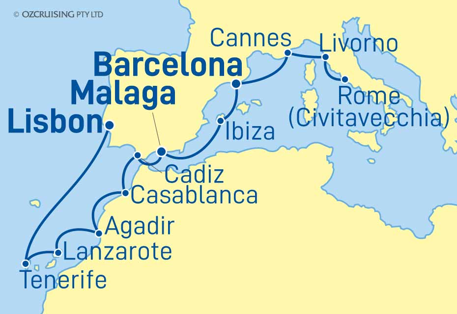 12 Night Lisbon to Rome (Civitavecchia) Cruise on the Norwegian Epic ...