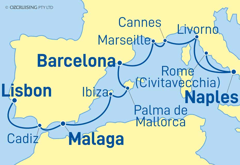 10 Night Lisbon to Rome (Civitavecchia) Cruise on the Norwegian Getaway ...