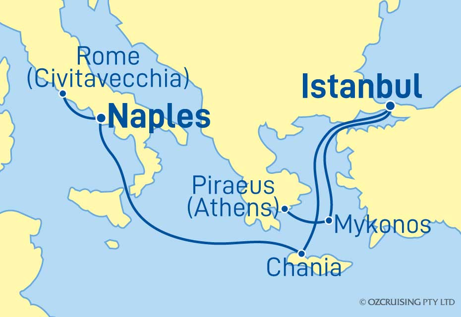 7 Night Rome to Athens Cruise on the Sun Princess - PC25-U531