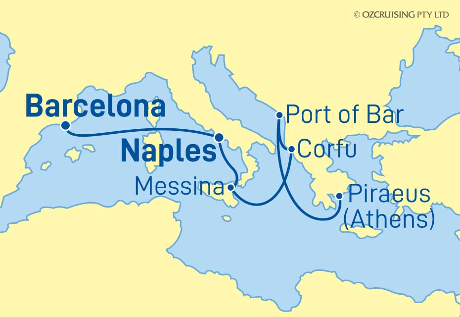 7 Night Athens to Barcelona Cruise on the Sun Princess - PC24-U435.1