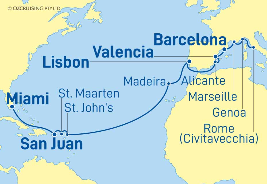 20 Night Rome to Miami Cruise on the MSC Divina - MS25-DI-17OCT25-20