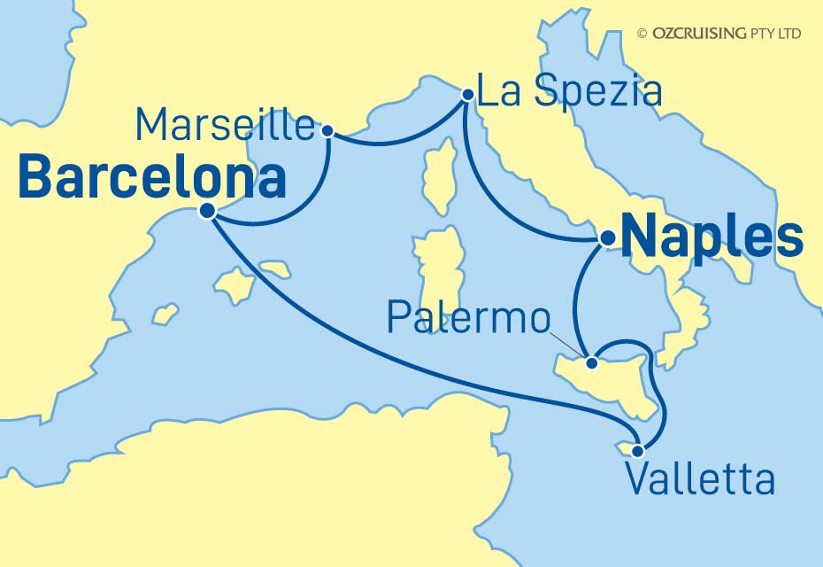 7 Night Italy, Malta Spain & France Cruise on the MSC Magnifica - MS25 ...
