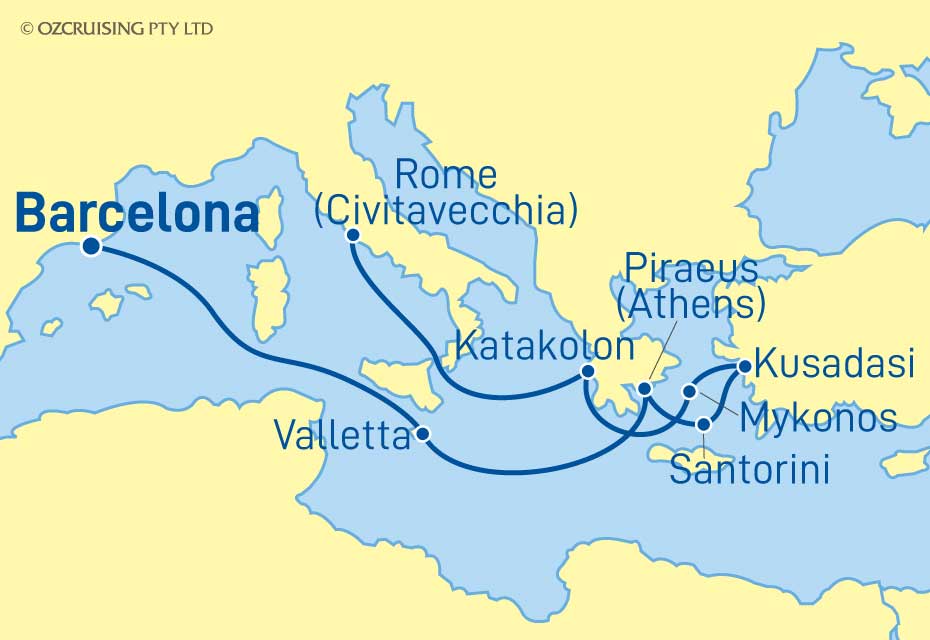 10 Night Barcelona to Rome Cruise on the Celebrity Equinox - CC26-EQ25APR26