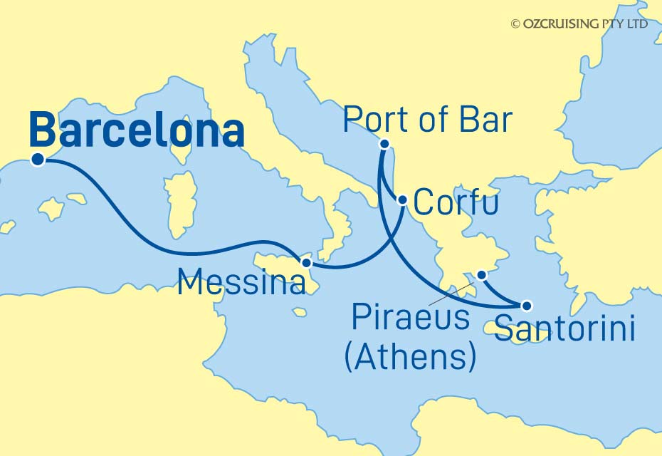 7 Night Athens to Barcelona Cruise on the Sun Princess - PC26-U618.1