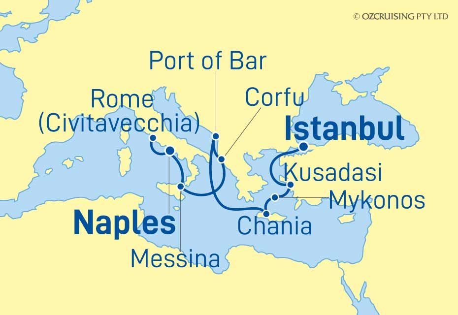 10 Night Istanbul to Rome Cruise on the Sun Princess - PC25-U528.2
