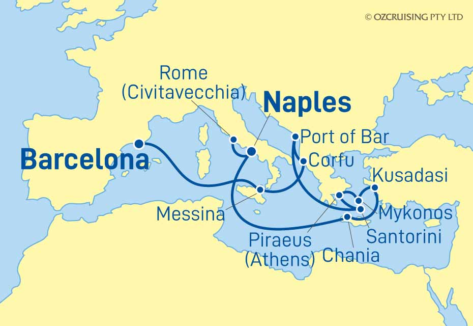 14 Night Rome to Barcelona Cruise on the Sun Princess - PC26-U614A.1