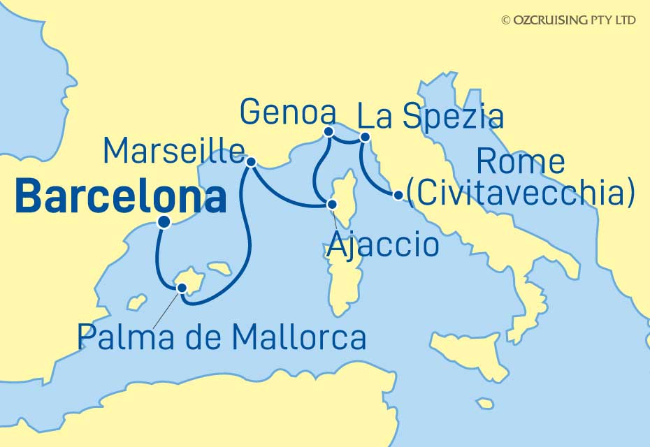 7 Night Barcelona to Rome Cruise on the Sun Princess - PC26-U622.1