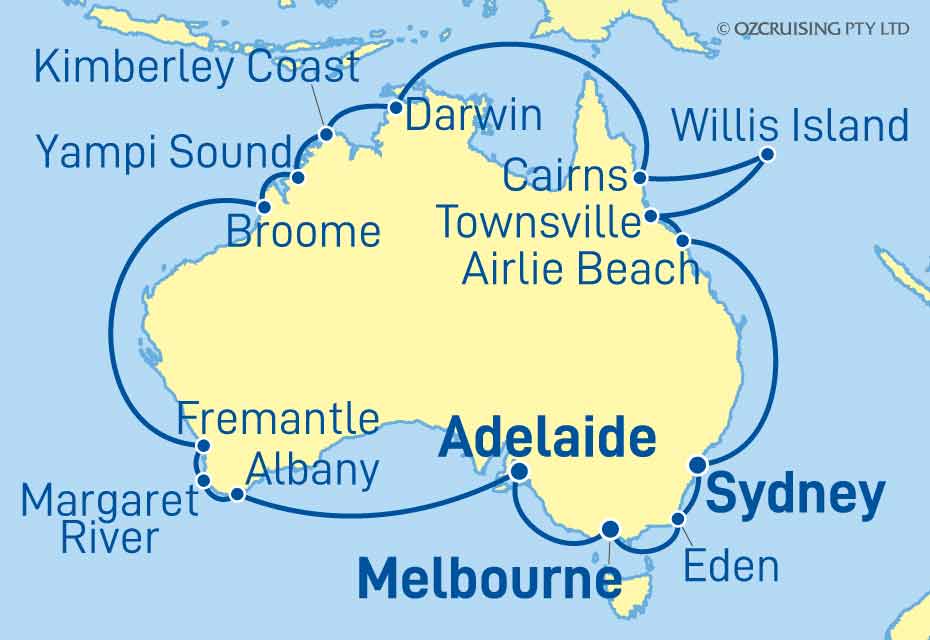 29 Night Australia Circumnavigation Cruise on the Grand Princess - PC27 ...