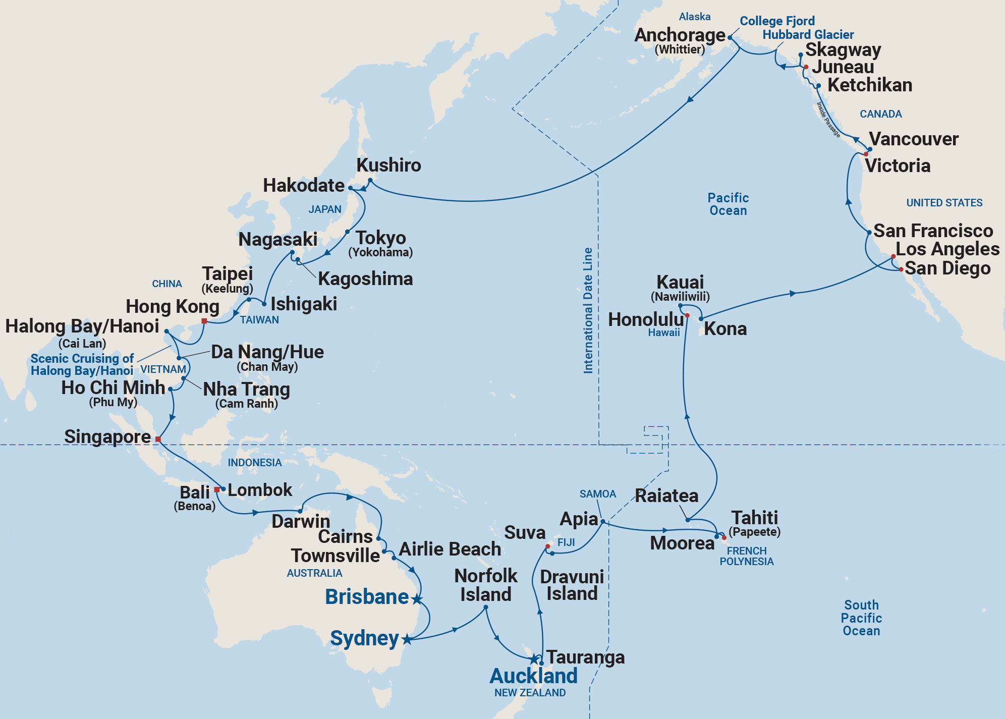 94 Night Circle Pacific Cruise on the Grand Princess - PC28-A813A