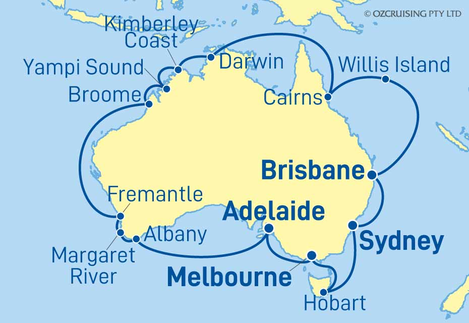 28 Night Australia Circumnavigation Cruise on the Crown Princess - PC26 ...